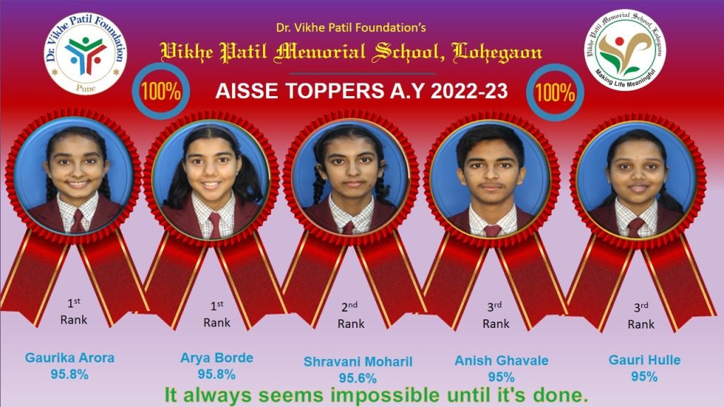 AISSE RESULTS 2022-23 – VPMS Lohegaon